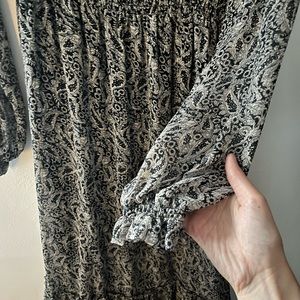 Sezane | Dresses | Sezane Titaine Dress Printed Black And White Size 34 ...